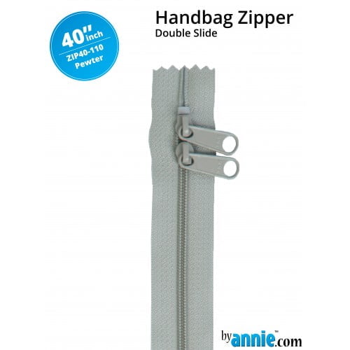 by Annie® 40″ Handbag Zippers – Double Slide (Pewter) – The Fabric Contessa